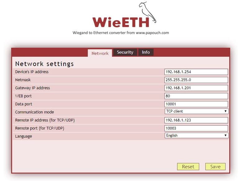 'WieETH' - Wiegand to Ethernet Bi-directional converter WieETH – 8Wired ...